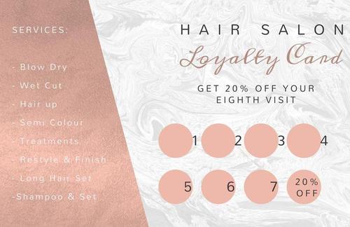 Design Wizard Hair Salon Loyalty Cards Templates